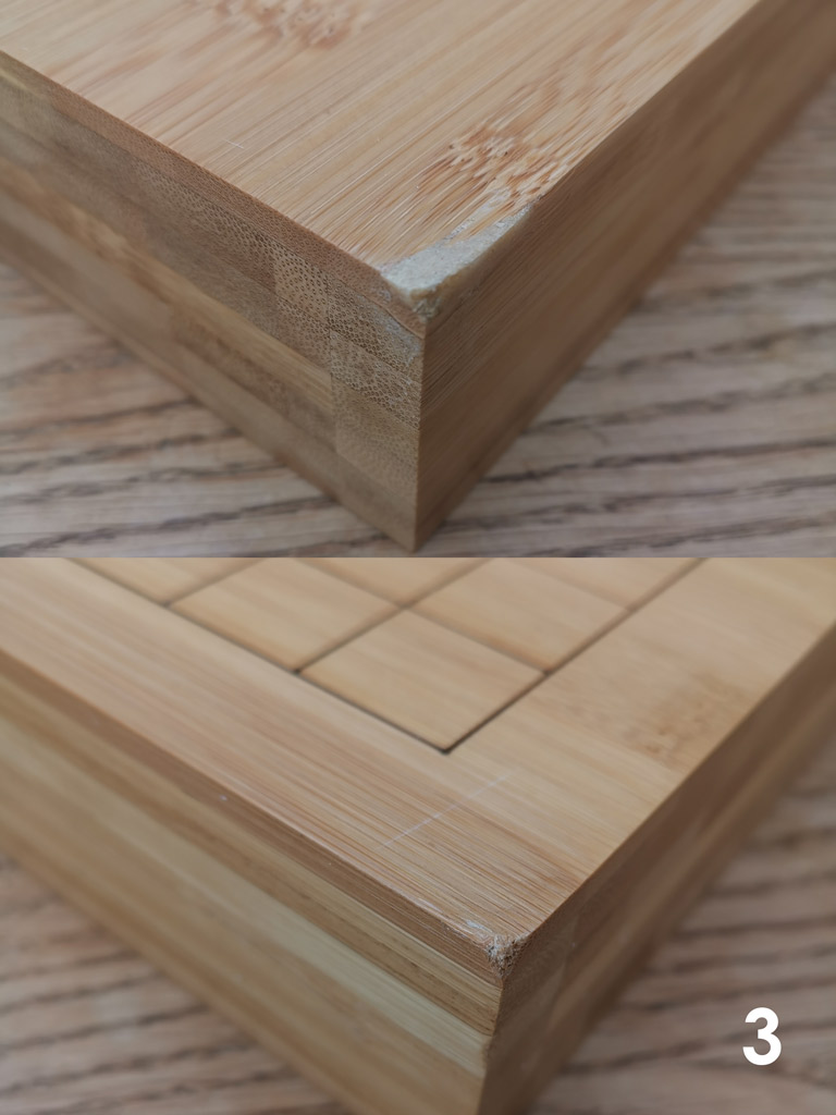 Hebsacker Verlag: go-spiele.de - > Bamboo board, 19x19, 50mm, dark with ...